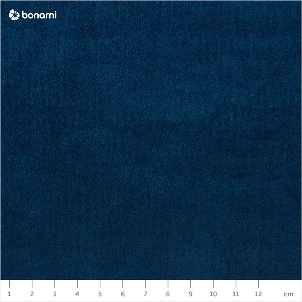 Tmavě modrá sametová čalouněná dvoulůžková postel s úložným prostorem s roštem 200x200 cm Brody – Mazzini Beds