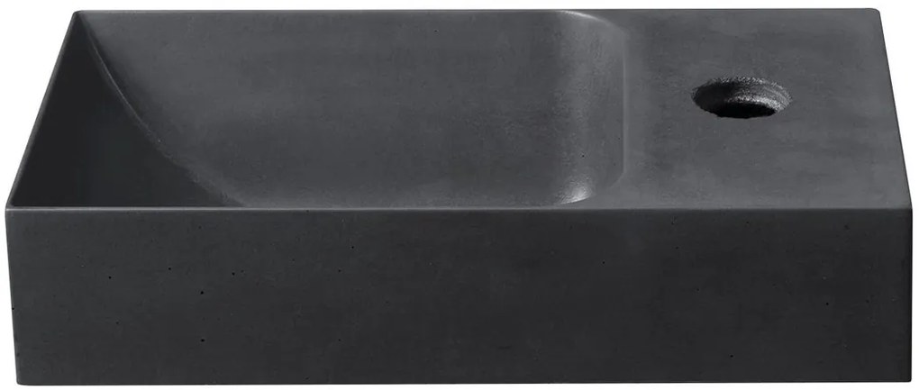 Sapho Sapho, PICCOLINO betonové umyvadlo 30,8x17cm, baterie vpravo, antracit, PK30516