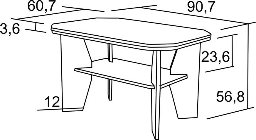 Bradop Konferenční stolek Radek I. K164 | Provedení: H - Hnědá