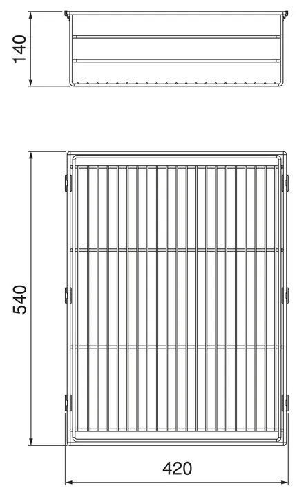 EMUCA Drátěný koš do rámu Quartz – titan Šířka rámu (mm): 900