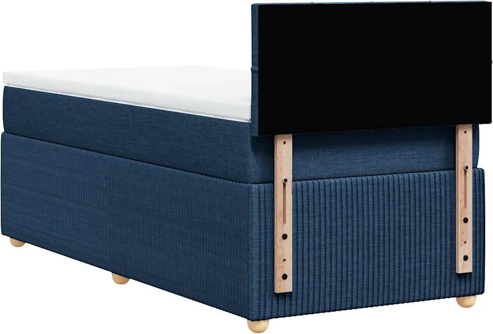 Box spring postel s matrací modrá 80x200 cm textil 3287289
