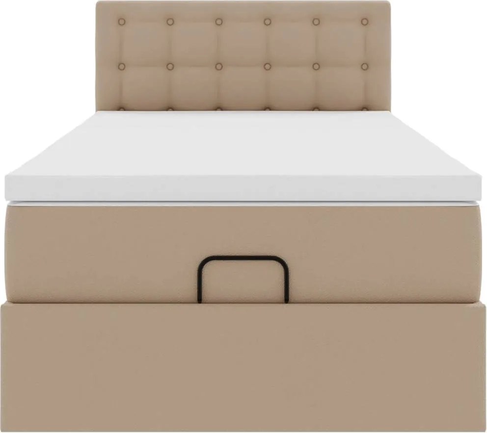 Osmanský postel s matrací cappuccino 90x200cm umělá kůže 3311287