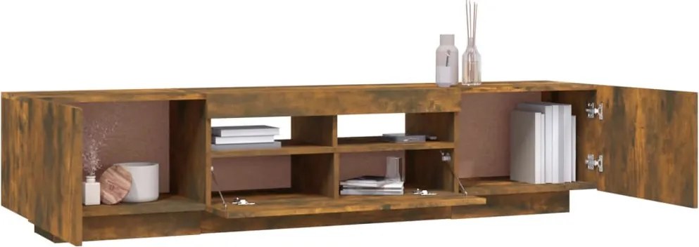 2dílný set TV skříněk s LED světly kouřový dub kompozitní dřevo 3120167