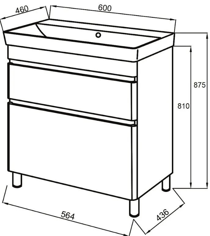 Lavedo Vivace Mokko 60 koupelnová skříňka s umyvadlem