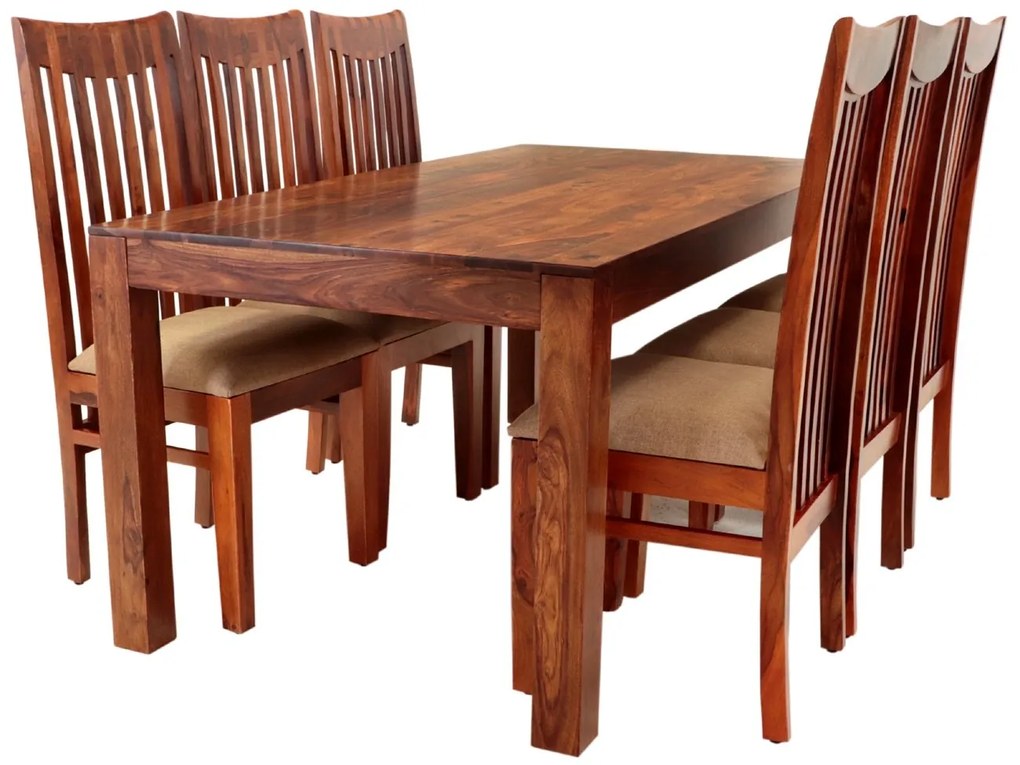 furniture-nabytek.cz - Set jídelní stůl a židle pro 6 osob z masivu palisandr