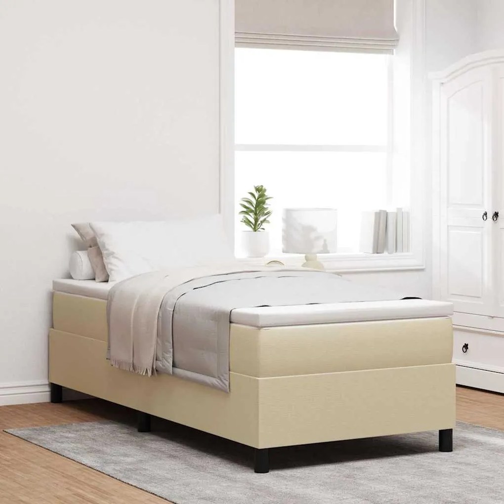 Postel s boxspringem Světle šedá a bílá 80 x 200 cm 3337436