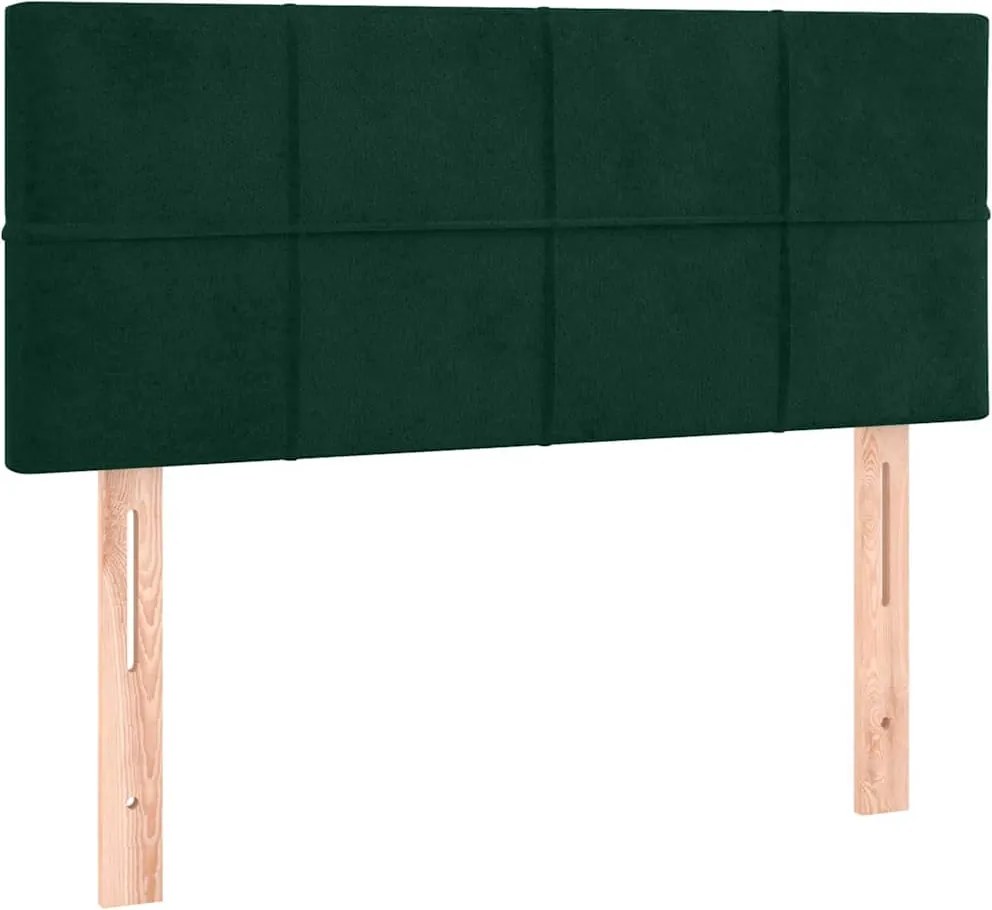 Čelo postele s LED tmavě zelené 90x5x78/88 cm samet 3121651