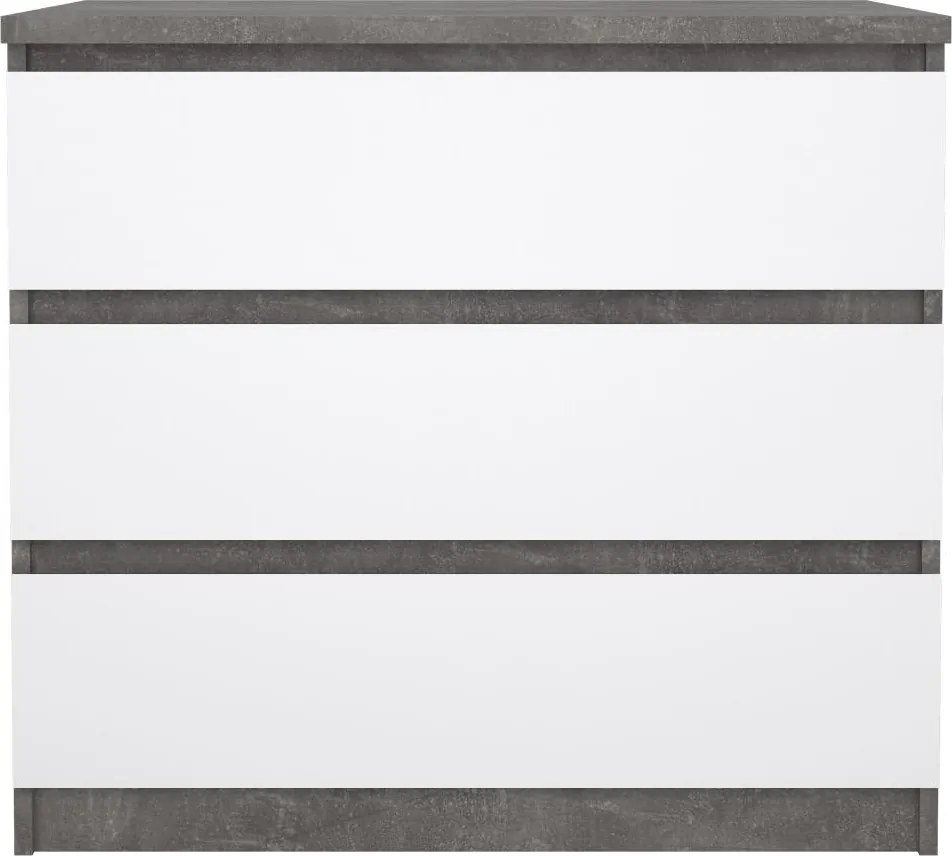 FALCO Komoda Simplicity 235 beton/bílý lesk