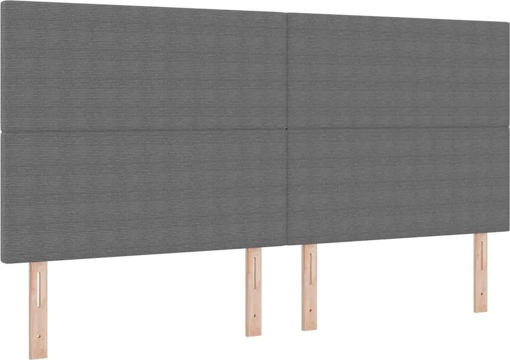 Postel s boxspringem s čelo Světle šedá a bílá 200 x 200 cm 3337571