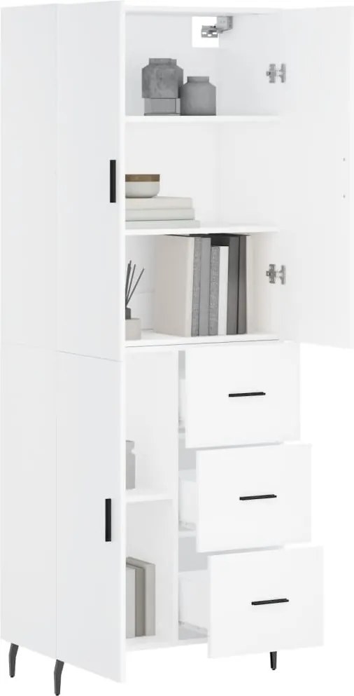 Skříň highboard bílá 69,5 x 34 x 180 cm kompozitní dřevo 3195915