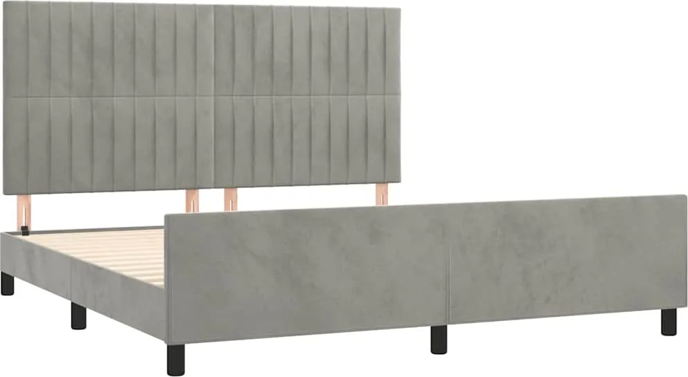 Rám postele s čelem světle šedý 180x200 cm samet 3125891