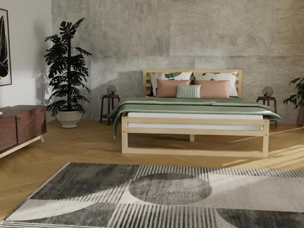 Benlemi Dvoulůžková postel DELUXE Zvolte barvu: Transparentní vosková lazura matná, Zvolte rozměr: 200 x 200 cm
