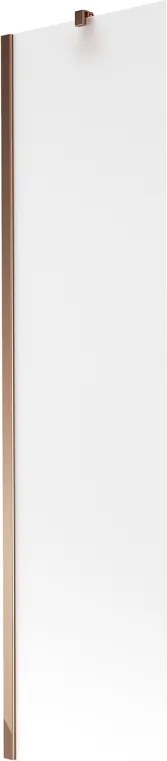 Mexen Next, vanová zástěna 1-křídlová 50 x 150 cm, fixní křídlo, 6 mm námraza sklo, růžové zlato profil, 895-050-000-00-30-60