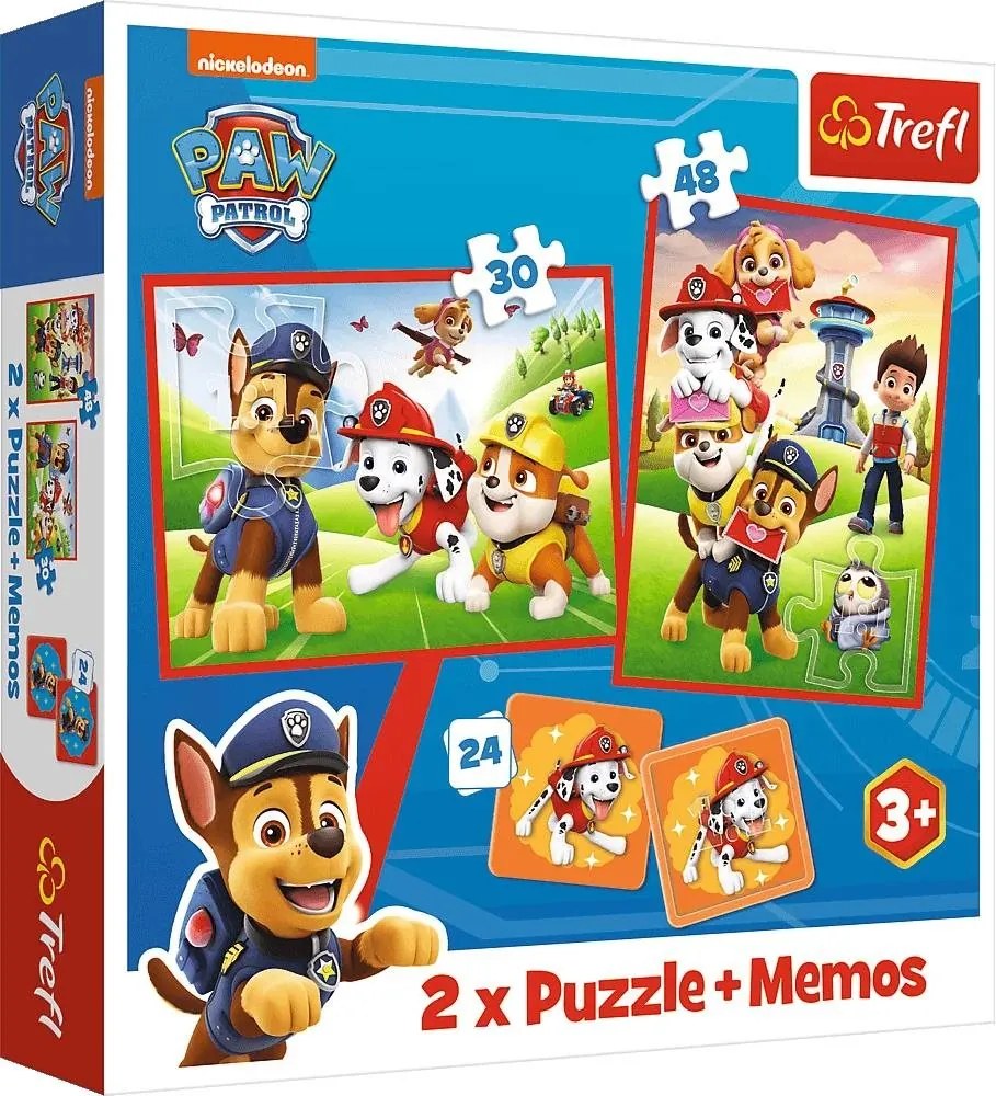 Puzzle trefl sada 3v1 tlapková patrolavakci (2 × puzzle + pexeso)