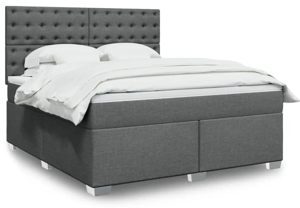 Box spring postel s matrací tmavě šedá 180x200 cm textil 3292882