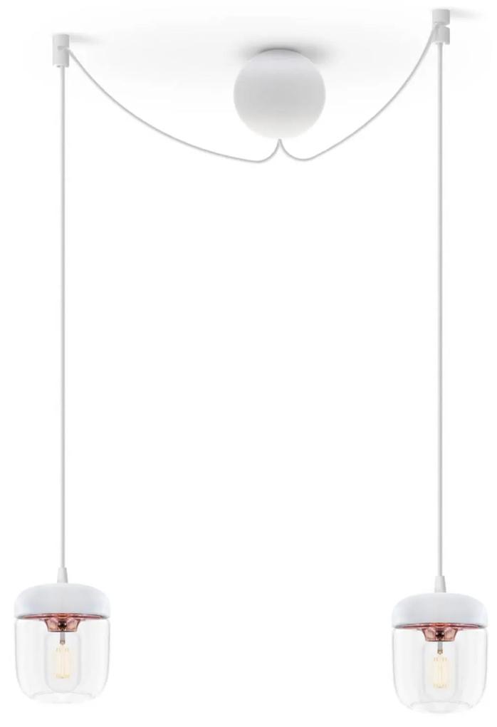 Závěsná lampa UMAGE Acorn se 2 světly, bílá/měď
