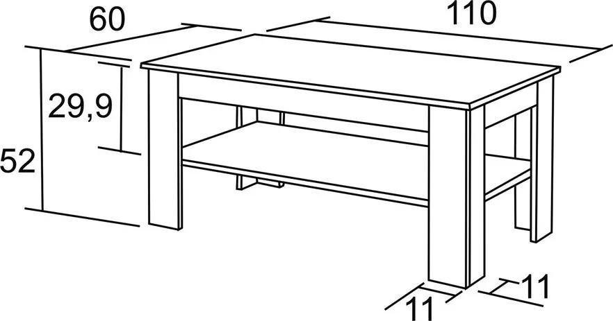 Bradop Konferenční stolek Silvestr K127 | Provedení: L - Olše