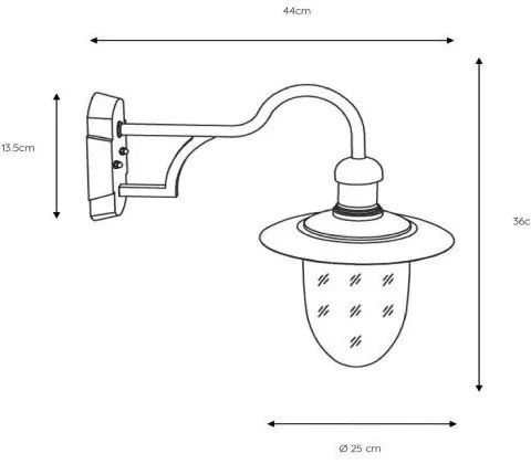 Lucide 11871/01/97 - Venkovní nástěnné svítidlo ARUBA 1xE27/24W/230V IP44