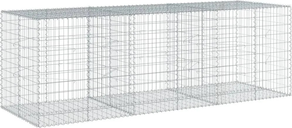Gabionový koš s víkem 300 x 100 x 100 cm pozinkované železo 3295194