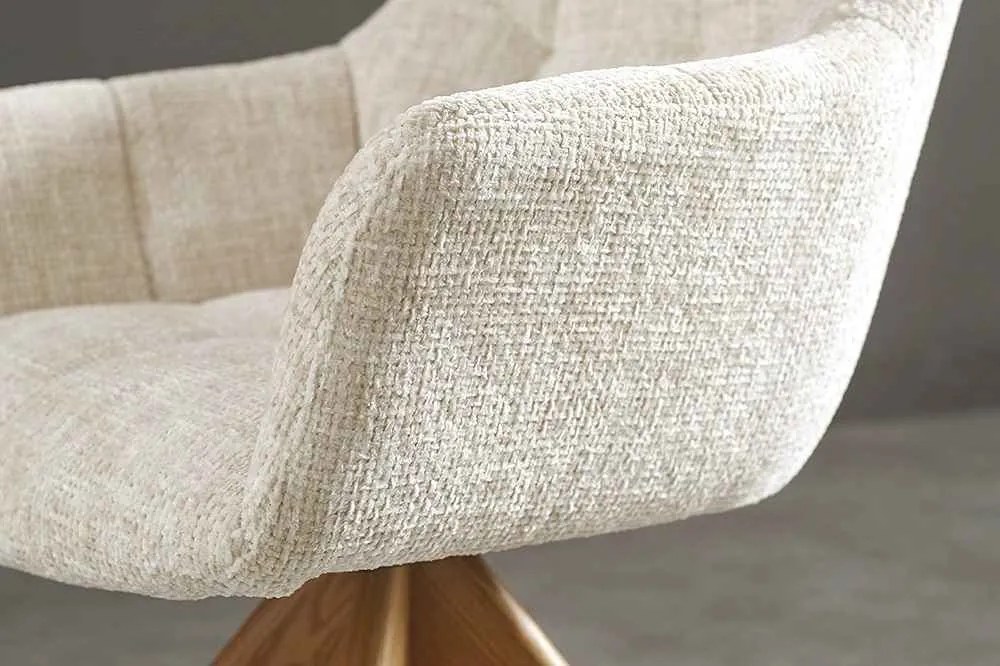Designová otočná židle Vallerina šampaňská béžová / dub