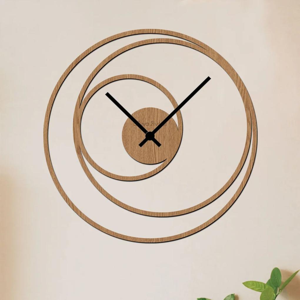 dřevo života Nástěnné hodiny KRUH Barevný vzor: Světlý dub, Velikost hodin: 35x35