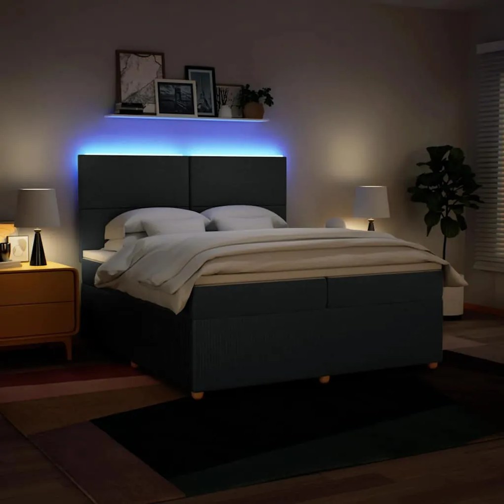 Box spring postel s matrací modrá 200x200 cm textil 3294462