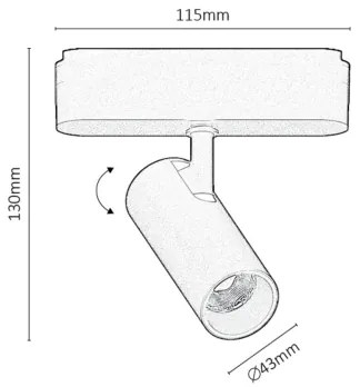 Rabalux 70115-LED Bod. svíti. do 1-fáz. lišt. sys. LiTrack LED/10W/24V 4000K