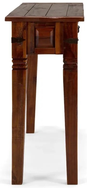 furniture-nabytek.cz - Masivní toaletní stolek Catello z borovicového dřeva, hnědý, lakovaný – 120×35×76 cm