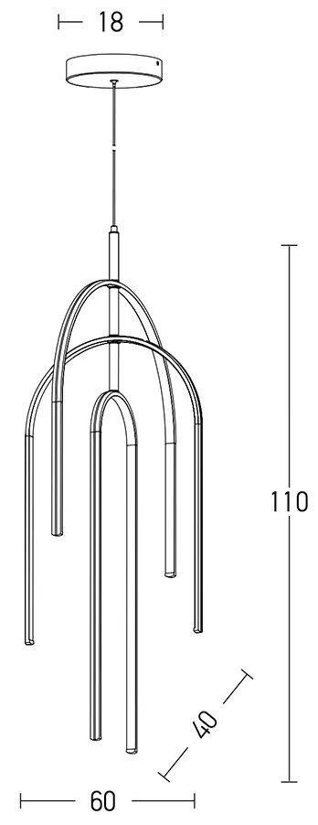 Zambelis 1931 závěsné stmívatelné LED svítidlo zlaté, 80W, 3000K, 110cm