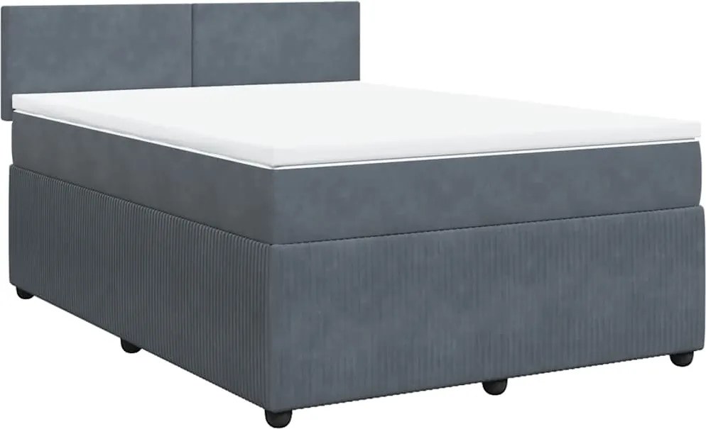 Box spring postel s matrací tmavě šedá 160x200 cm samet 3287777
