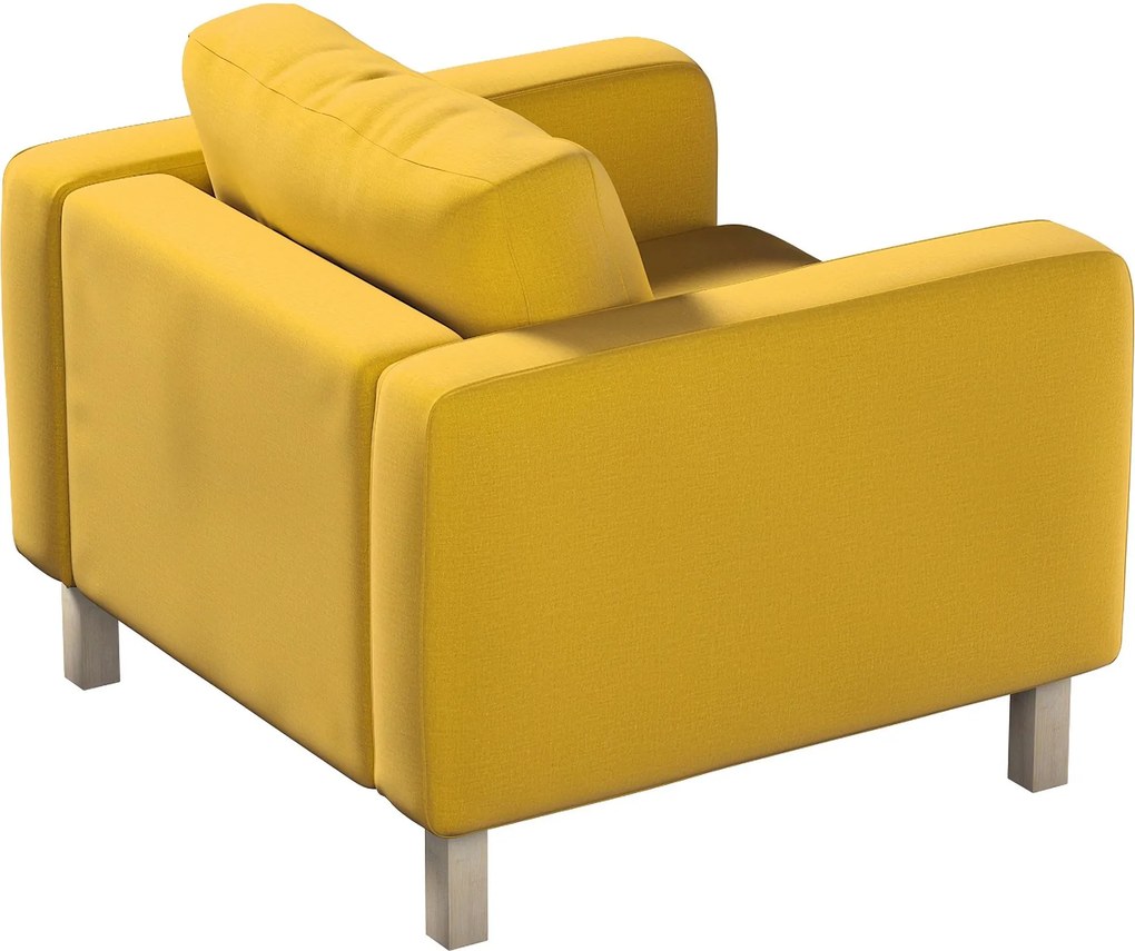 Potah na křeslo IKEA Karlstad, krátký barva žlutá látka sametová