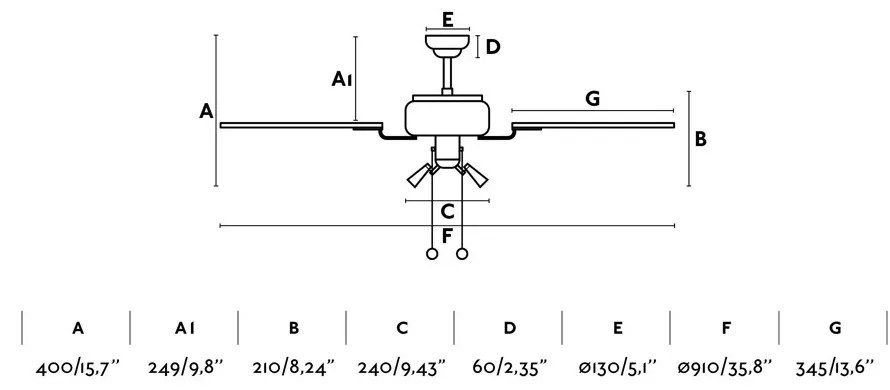 FARO GALAPAGO 33301 35,8“ šedá/šedá/javor Reverzní stropní ventilátor