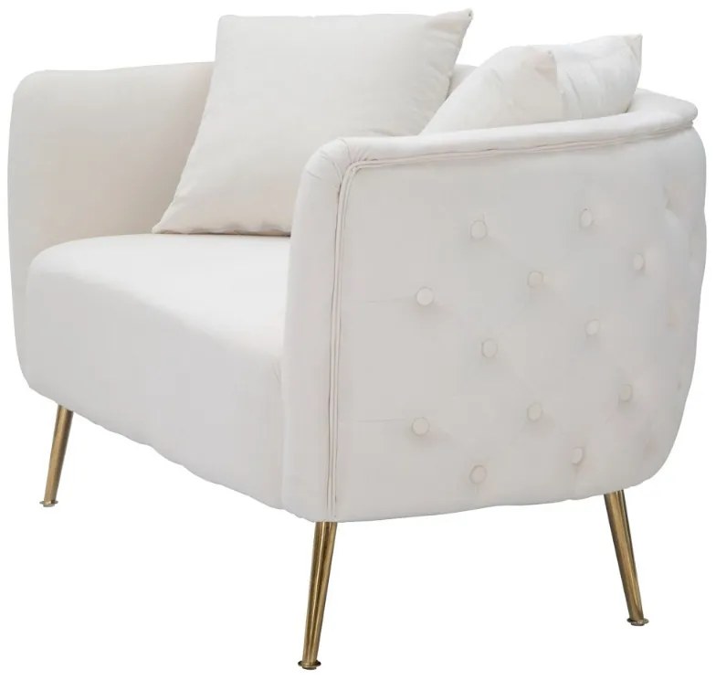Designová pohovka Pahkakino 127 cm krémová / zlatá