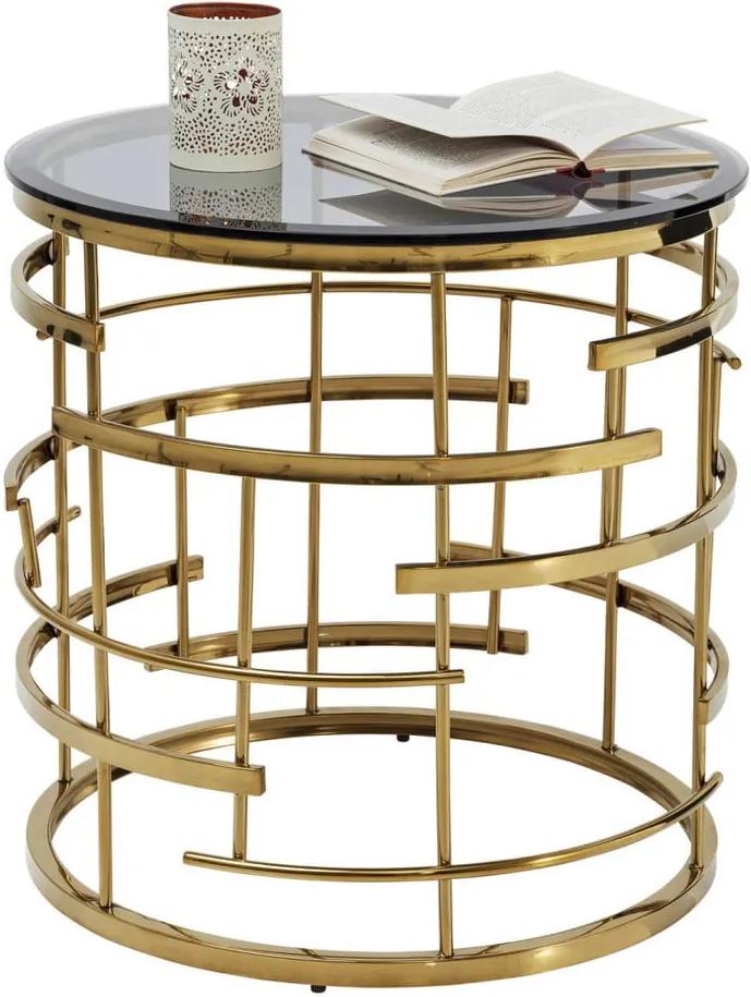 Odkládací stolek ve zlaté barvě Kare Design Jupiter, ⌀ 55 cm