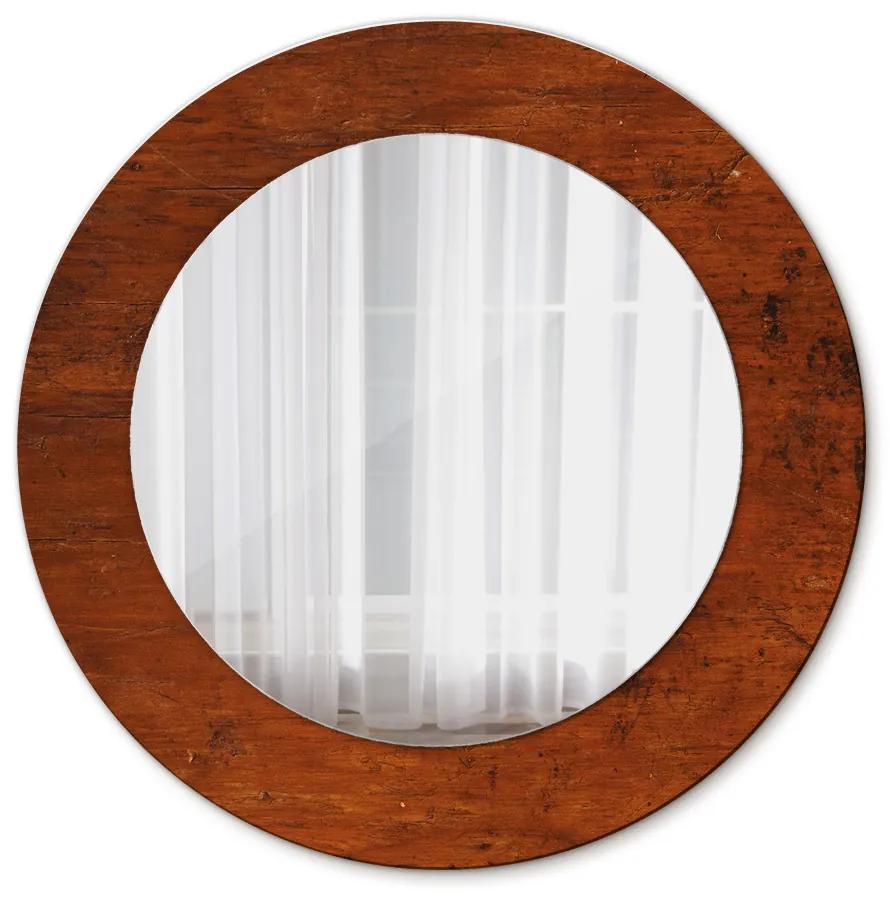 Kulaté dekorativní zrcadlo Přírodní dřevo fi 50 cm