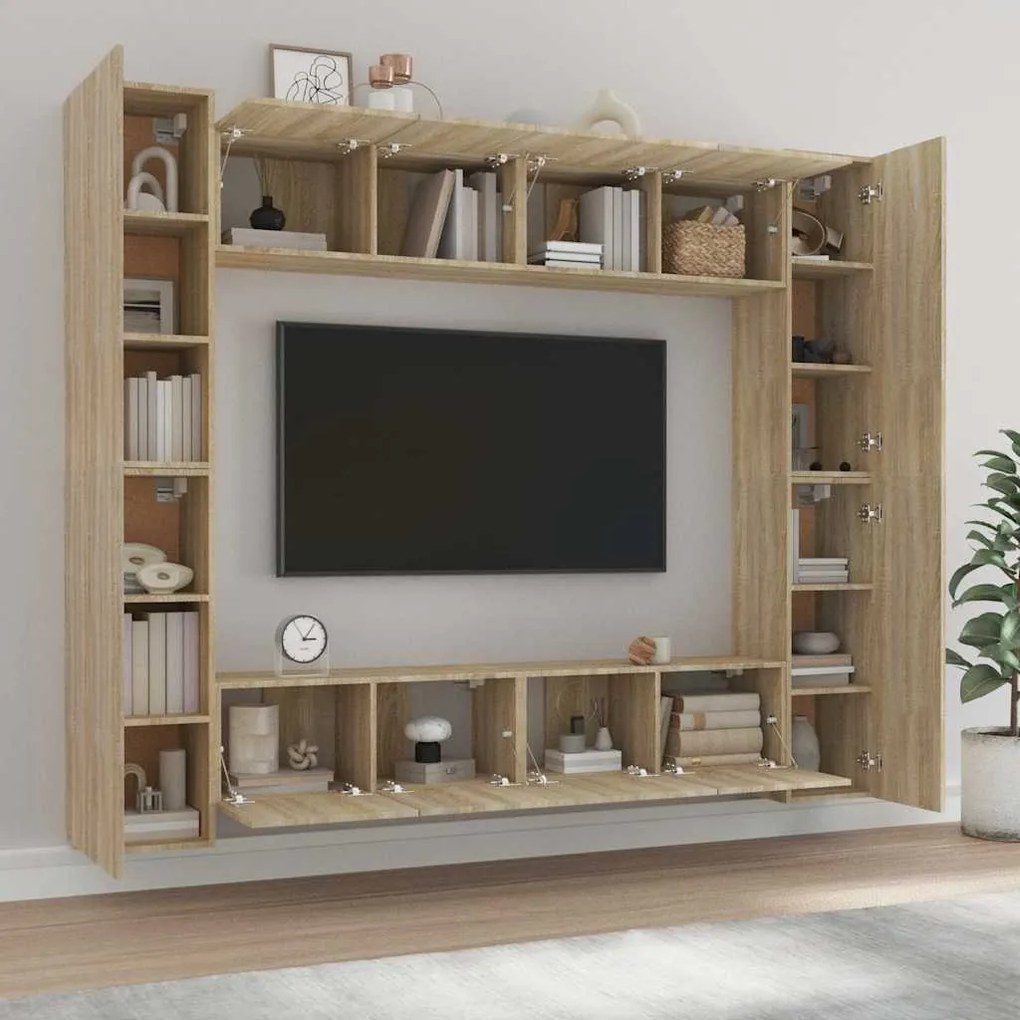 8dílný set TV skříněk dub sonoma kompozitní dřevo 3114232