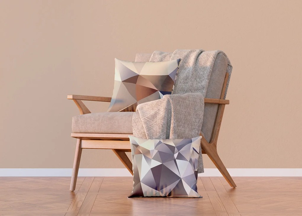 Dekorativní polštářek 3D Trojúhelníky | 45 x 45 cm | DCN3610