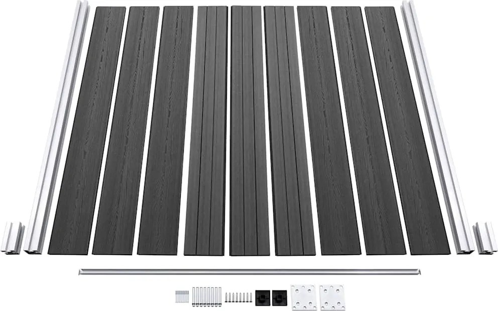 Set plotových dílců WPC 526 x 186 cm černý 3070430