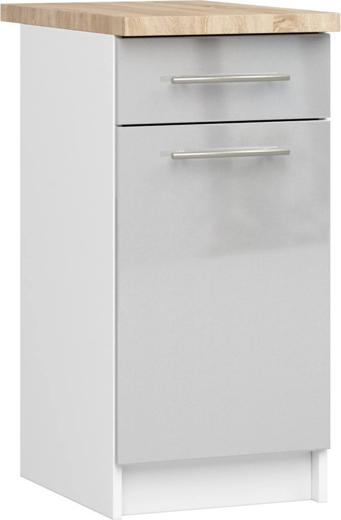 Kuchyňská skříňka Olivia S40 SZ1 bílá/metalický lesk