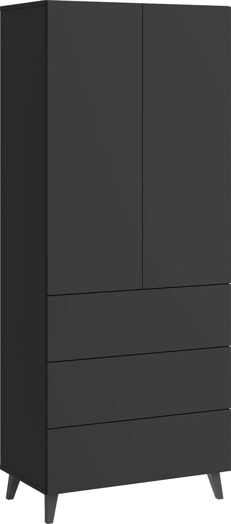 XXXLutz VYSOKÁ KOMODA, černá, 70/170/39 cm P & B - Online Only obývací stěny - 002778011102