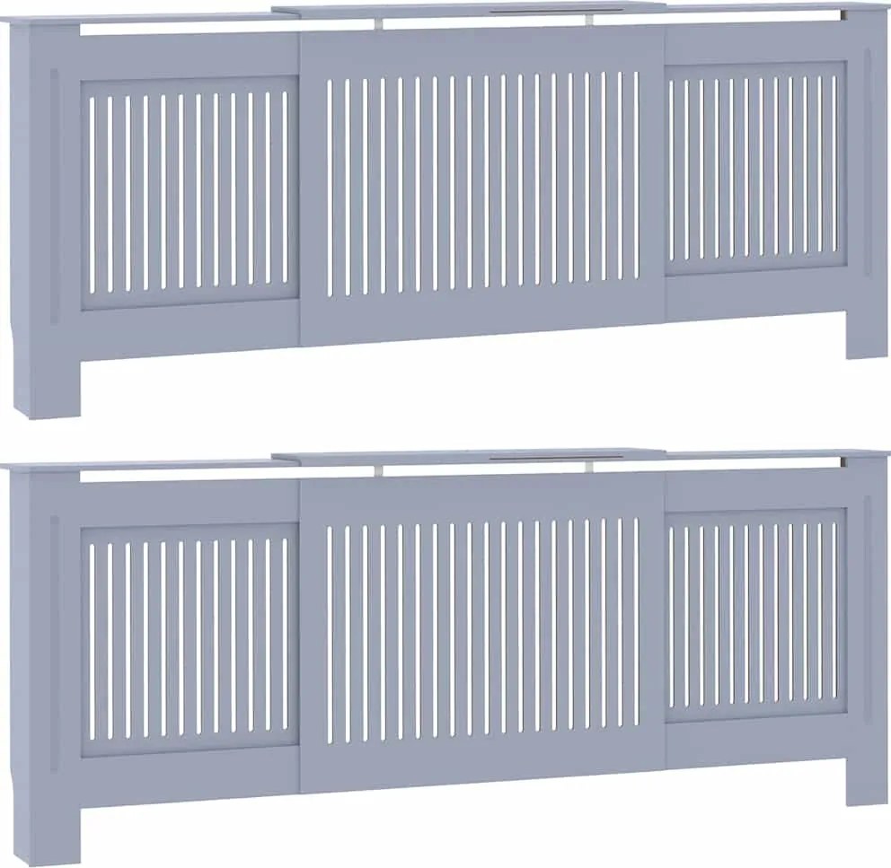 Kryt radiátoru 2 ks Šedá 205 x 20,5 x 81,5 cm Kompozitní dřevo 3403239