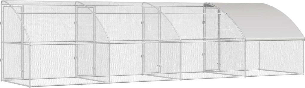 Klec na kuřata 4 ks Stříbrná 800 x 200 x 200 cm Ocel a PE 3381109