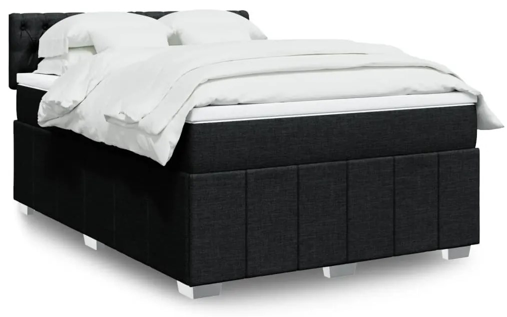 Box spring postel s matrací černá 160x200 cm textil 3287128