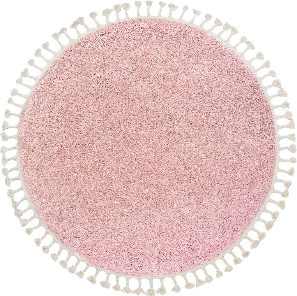 Kusový koberec Berber 9000 pink kruh, 120x120 (priemer) kruh, ružová, obývacia izba, Dywany Łuszczów