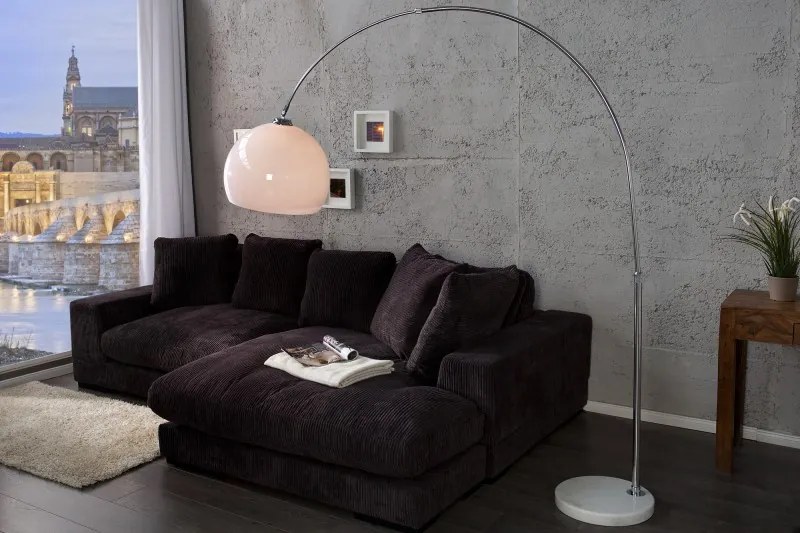Stojací lampa Big Bow bílá 185 - 205 cm