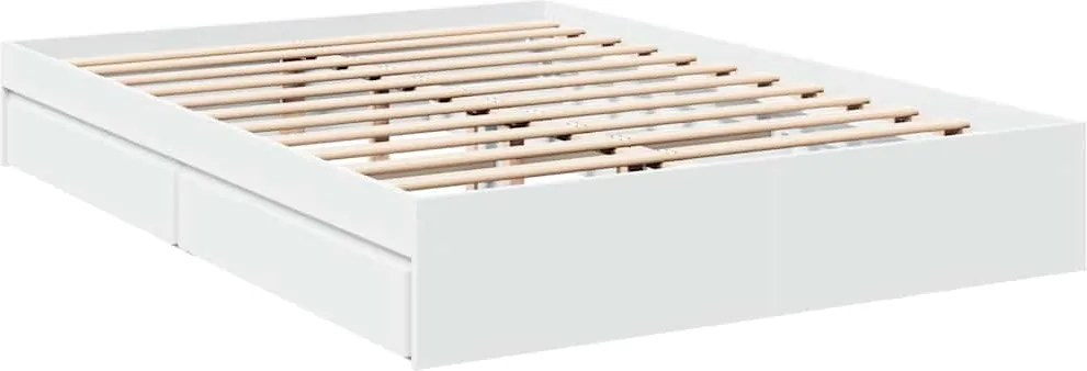 Rám postele se zásuvkami bílý 150 x 200 cm kompozitní dřevo 3280650