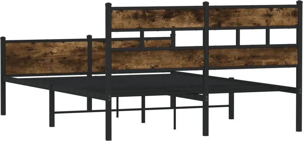Kovový rám postele bez matrace kouřový dub 160 x 200 cm 3308490