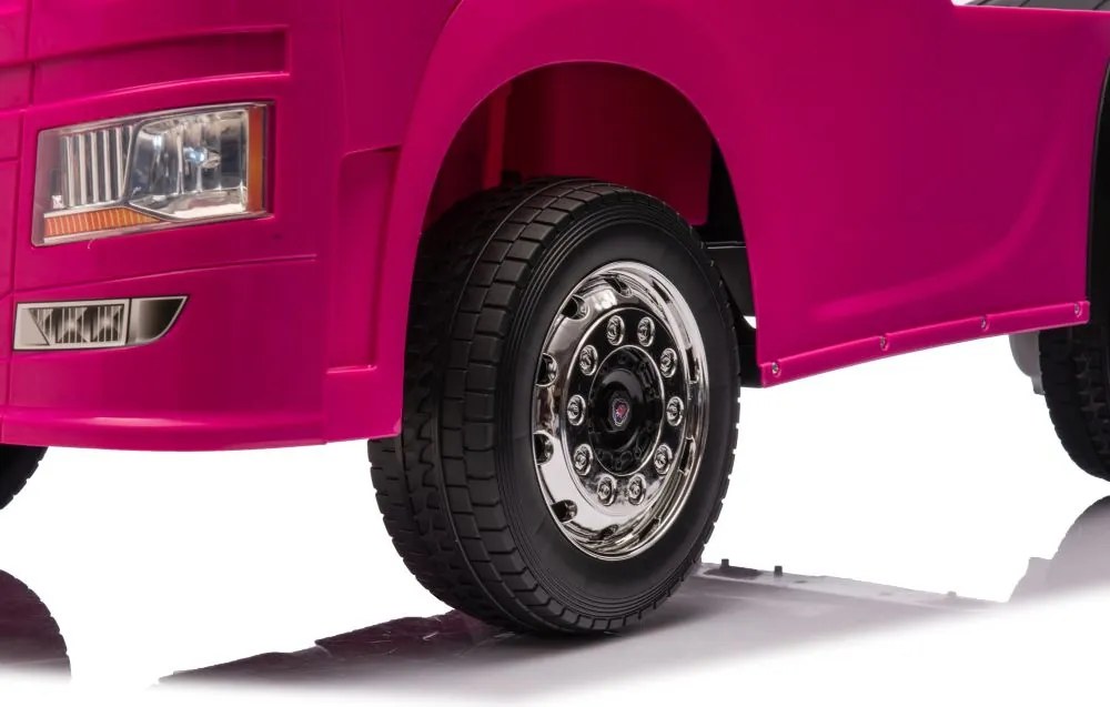 LEAN CARS Elektrické auto na baterie Scania 500R HL698 růžové 4x4