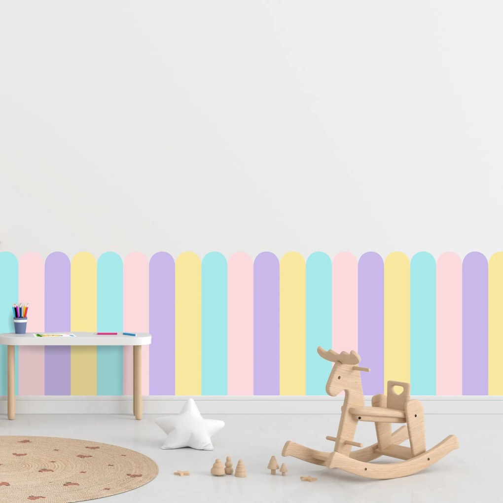 PIPPER. Textilní samolepící tapeta - Oblouk - Pastelová barva 3 Velikost: 80cm