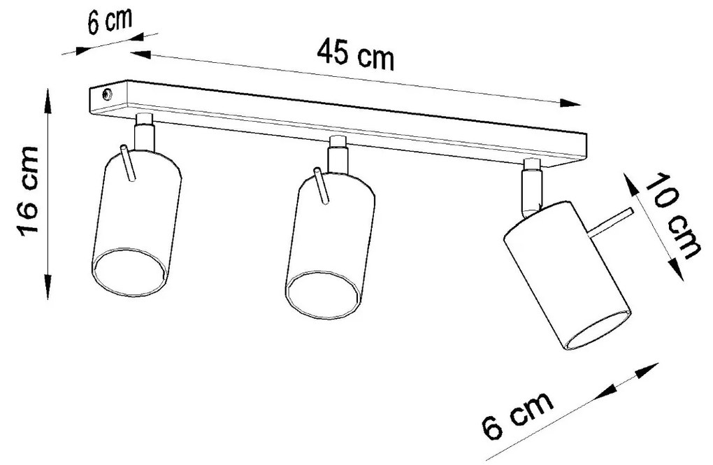 Bodové svítidlo Ring, 3x chromové kovové stínítko, (možnost polohování)